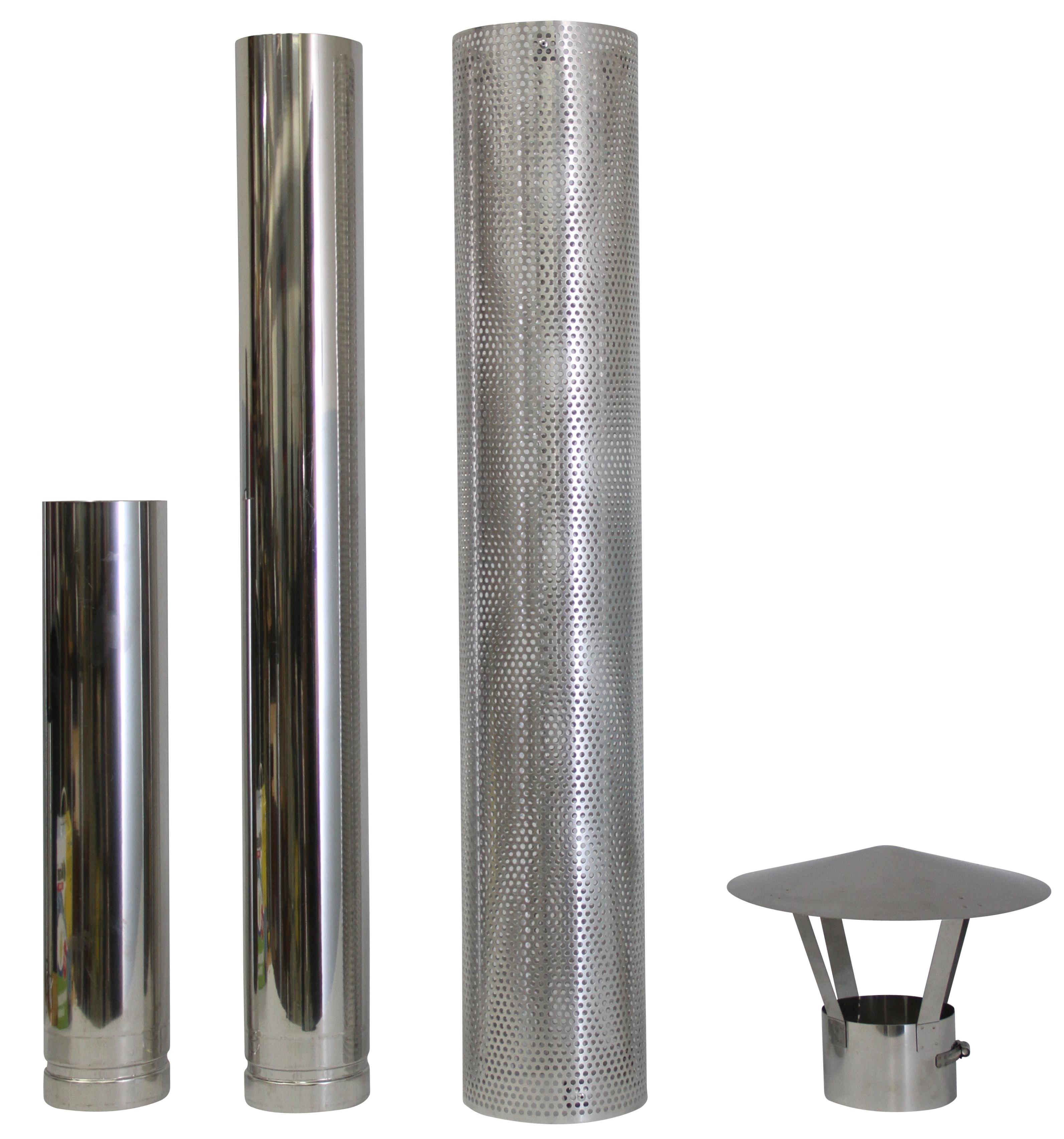 120mm x 1.5m Complete Flue Set inc Cowl & Heat Shield - Kirami